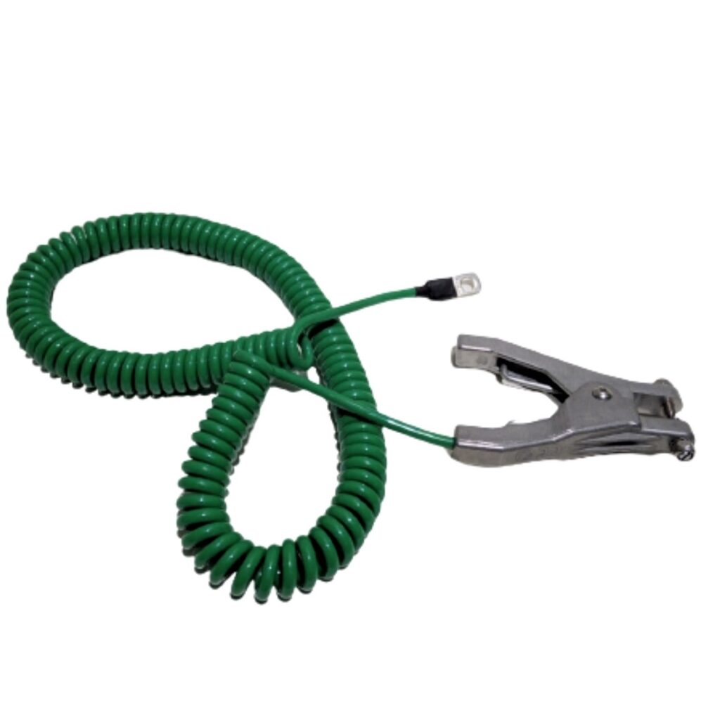 SC01 ATEX Approved Grounding Clamp Green Spiral Cable