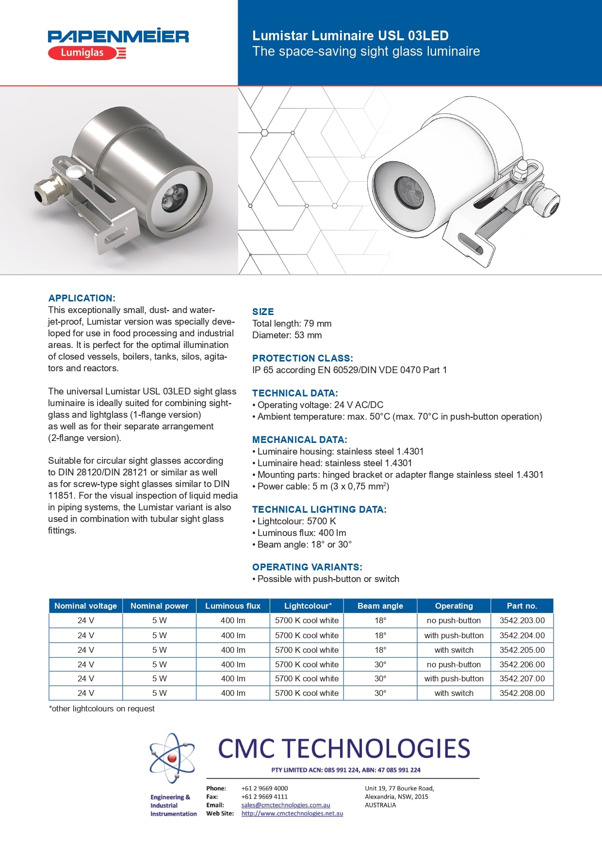 USL03 Datasheet – CMC Technologies Pty Limited