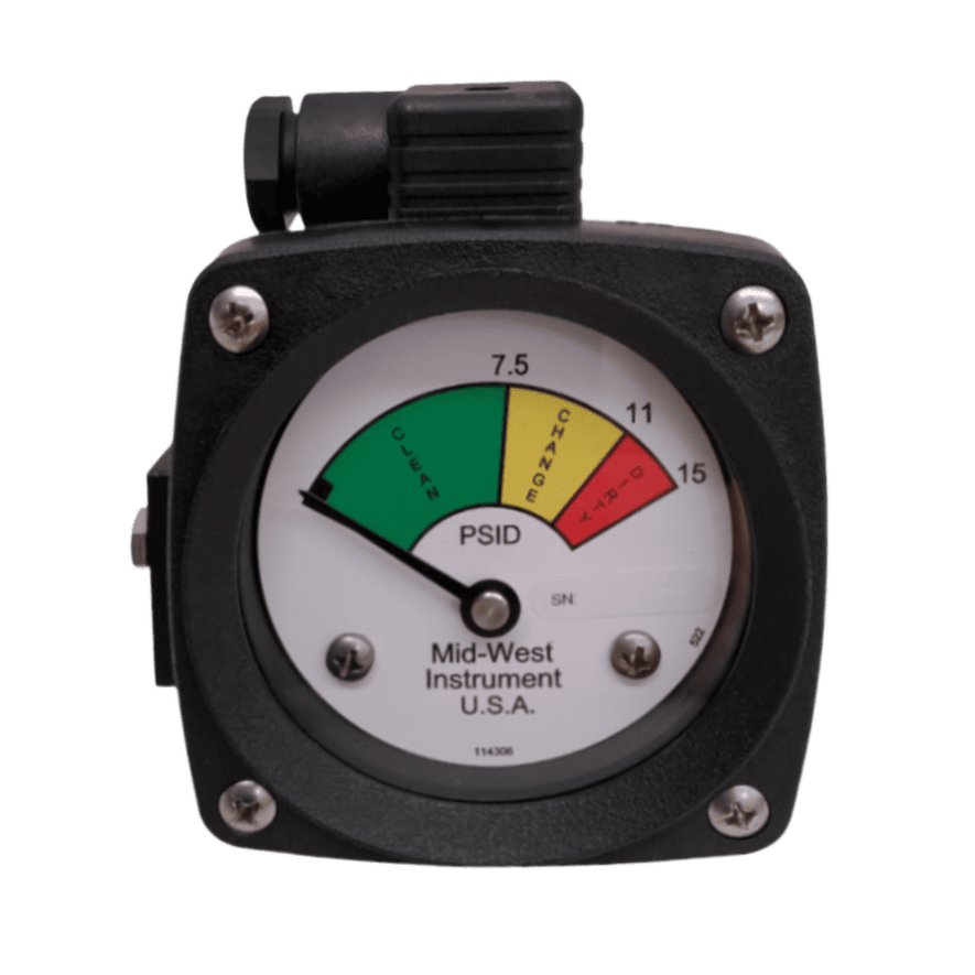 Mid-West 522A-015V-LE, 0-15PSID, Coloured Dial | DP Gauge