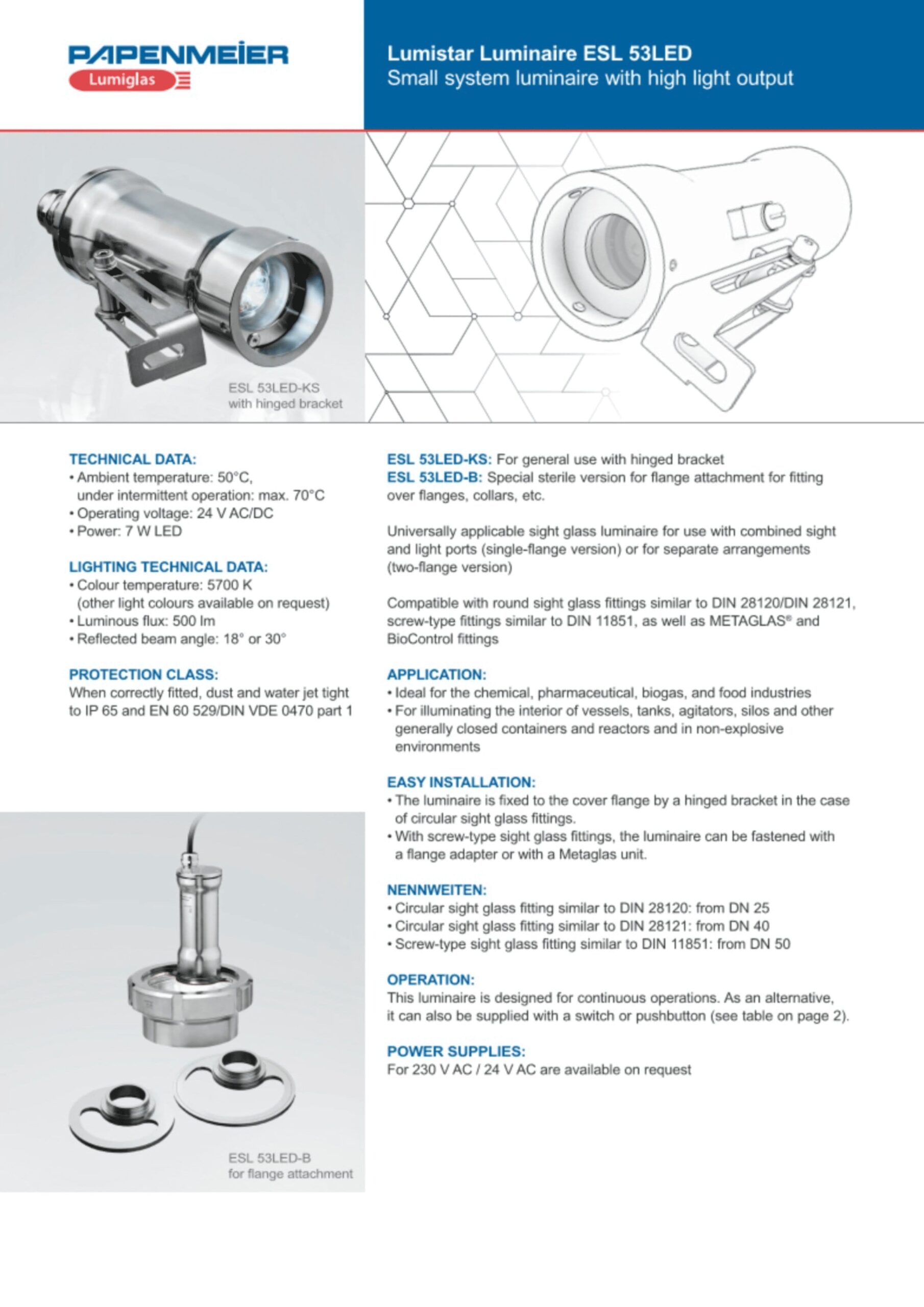 Papenmeier Lumiglas Luminaire ESL 53 LED